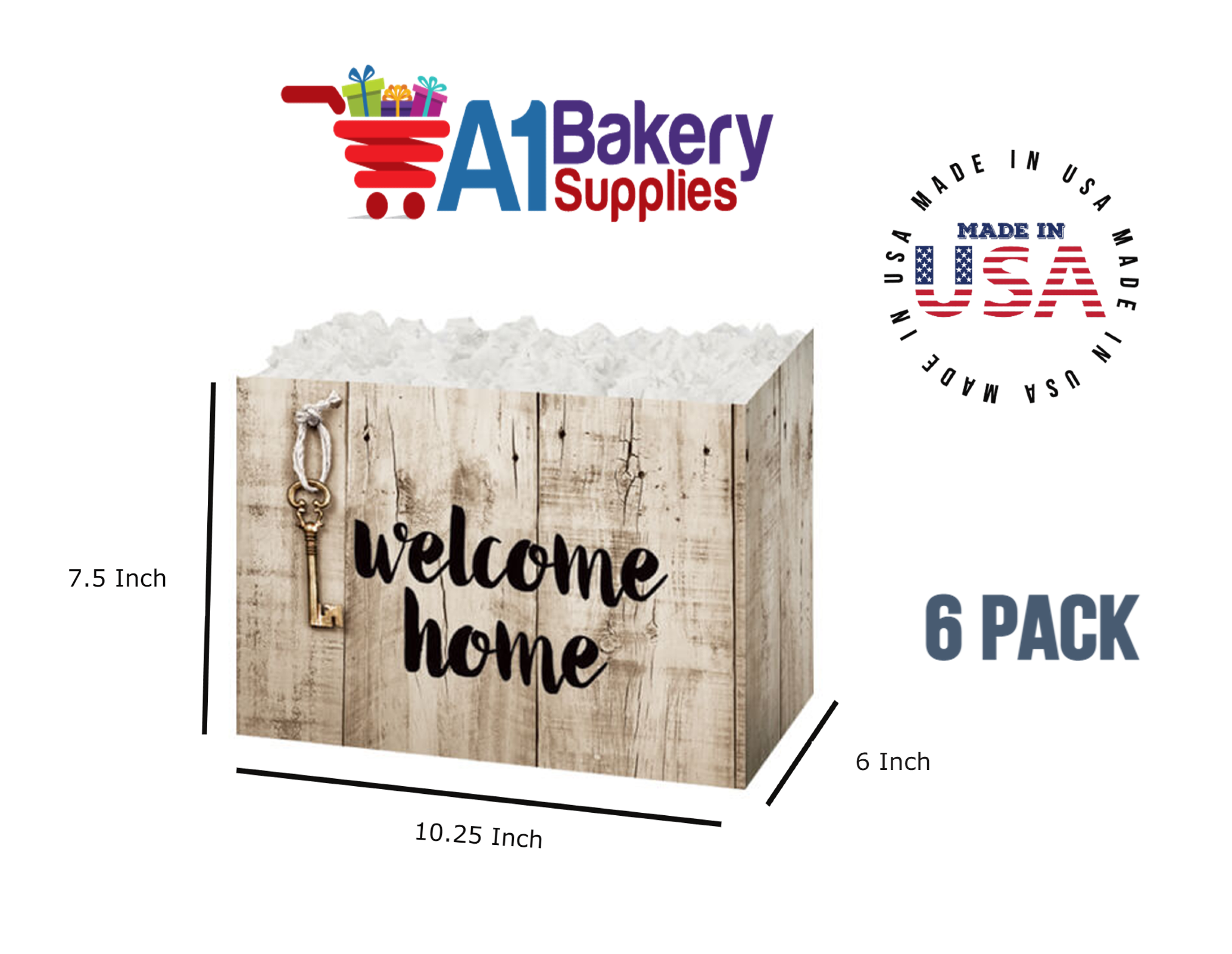 Rustic Welcome Home Basket Box, Theme Gift Box, Large 10.25 (Length) x ...